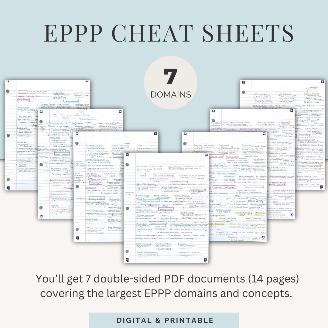 EPPP Study Cheat Sheets Examination for Professional Practice in ...