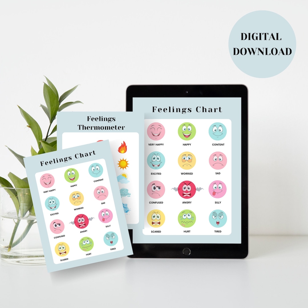 Feelings Chart Digital Emotion Chart Feelings Thermometer Emotion ...