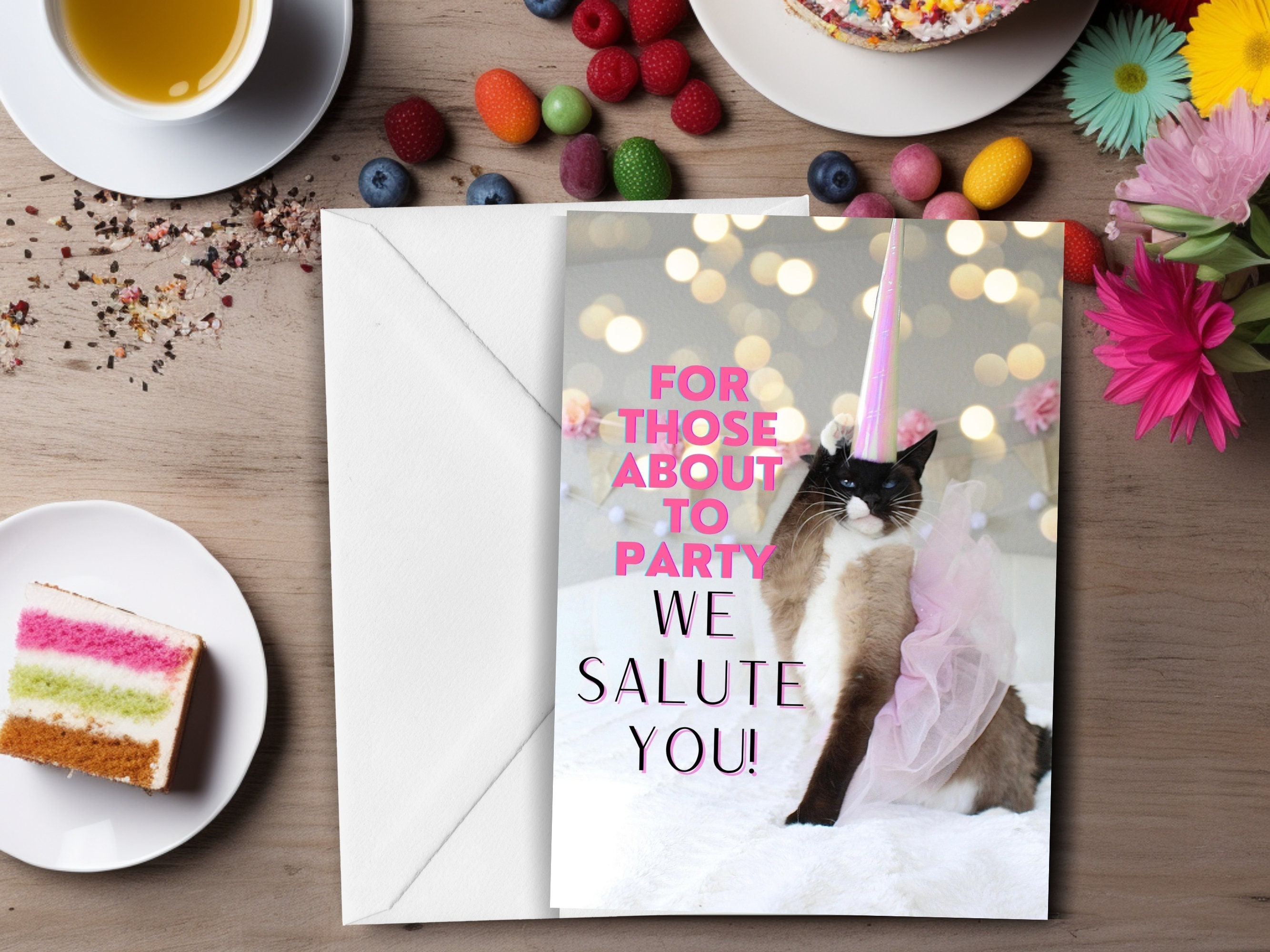 Printable Birthday Card, for Those About to Party, We Salute You ...