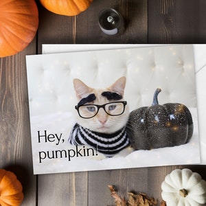 Printable Halloween Card, Hey Pumpkin, Halloween Card Greetings, Happy ...
