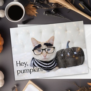 Printable Halloween Card, Hey Pumpkin, Halloween Card Greetings, Happy ...