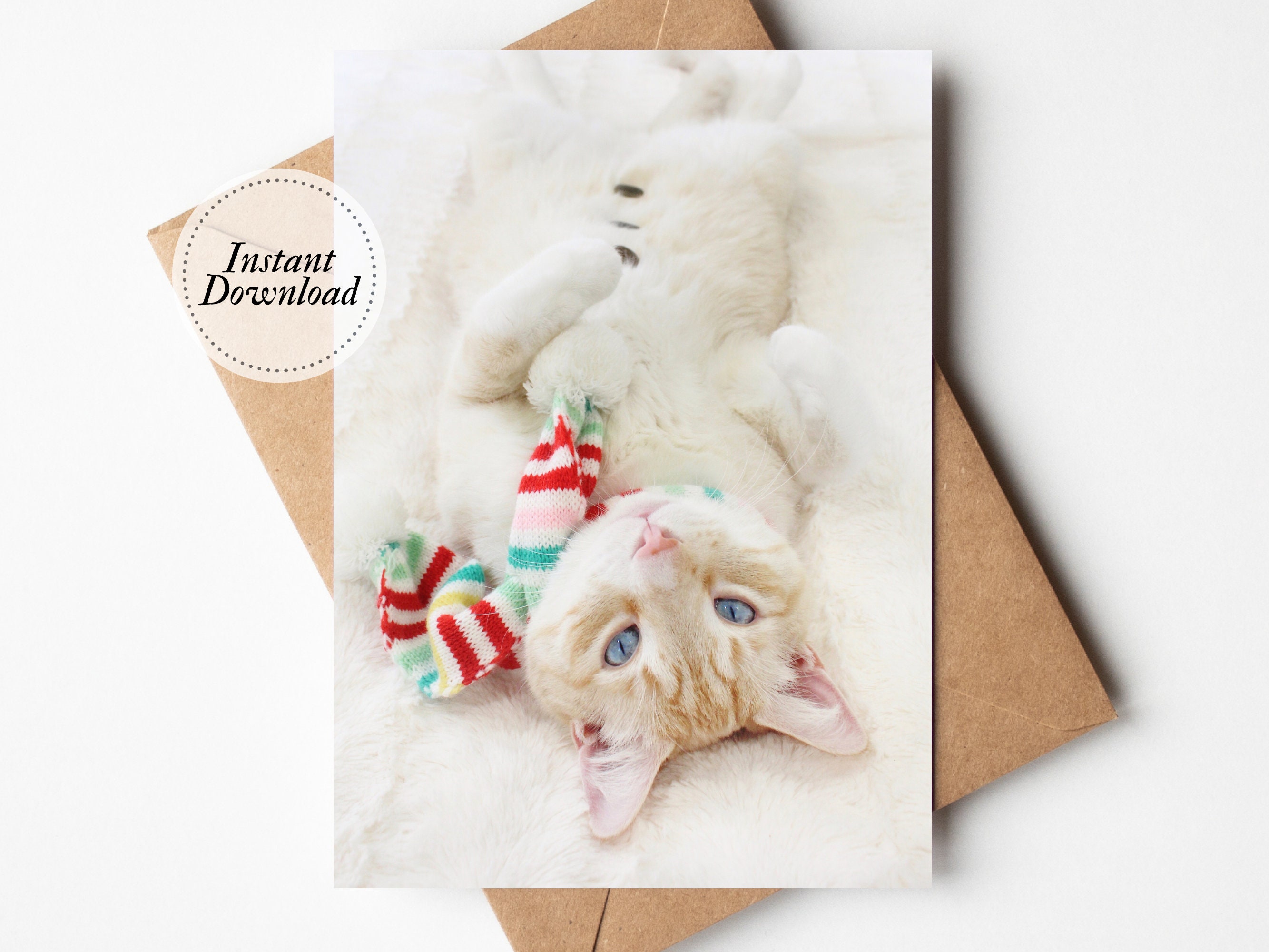 Printable Christmas Card, Happy Holidays, Digital Download, Printable ...