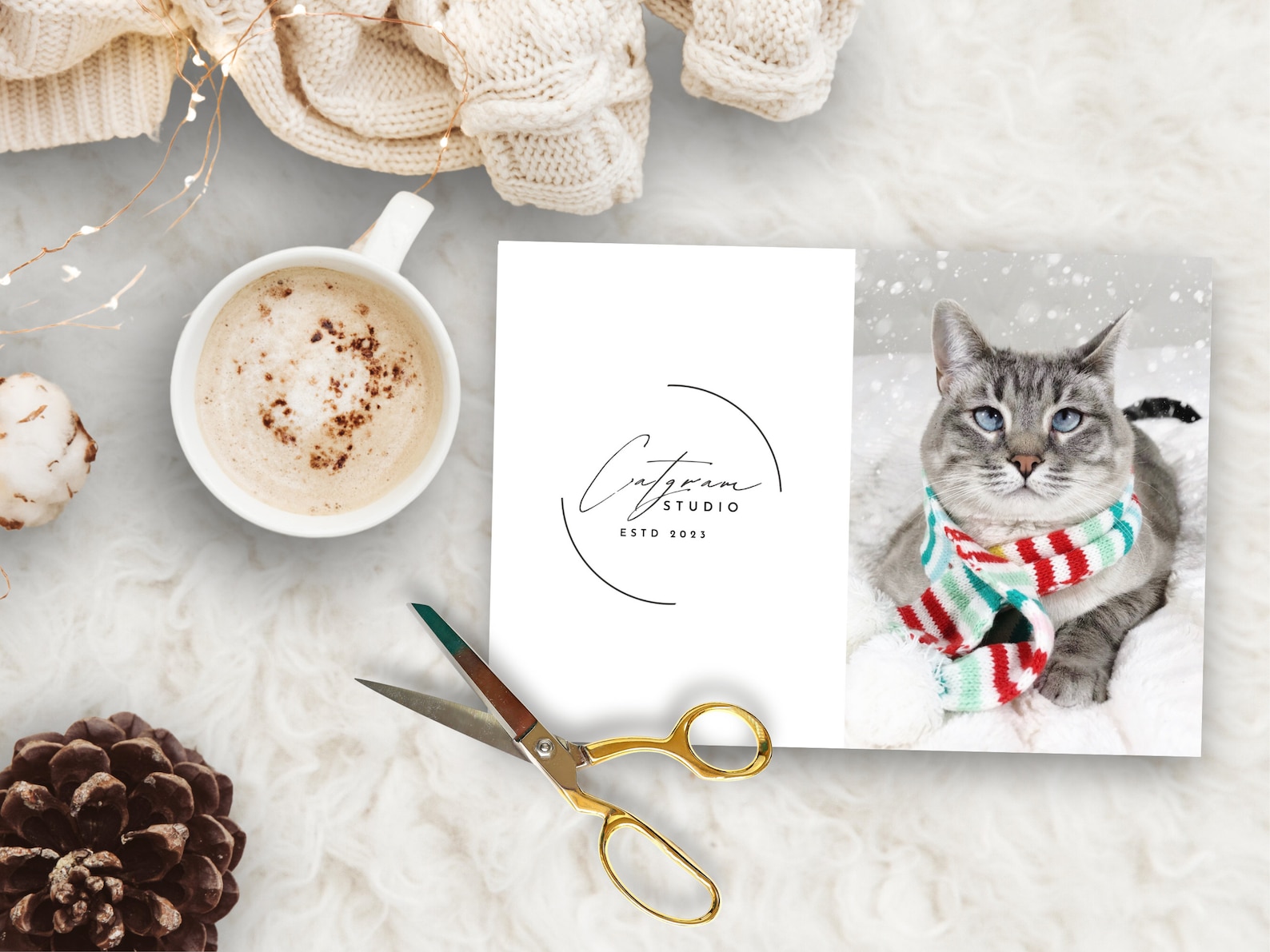 Printable Christmas Card, Happy Holidays Card, Cute Cat Lover Card ...