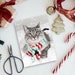 Printable Christmas Card, Happy Holidays Card, Cute Cat Lover Card ...