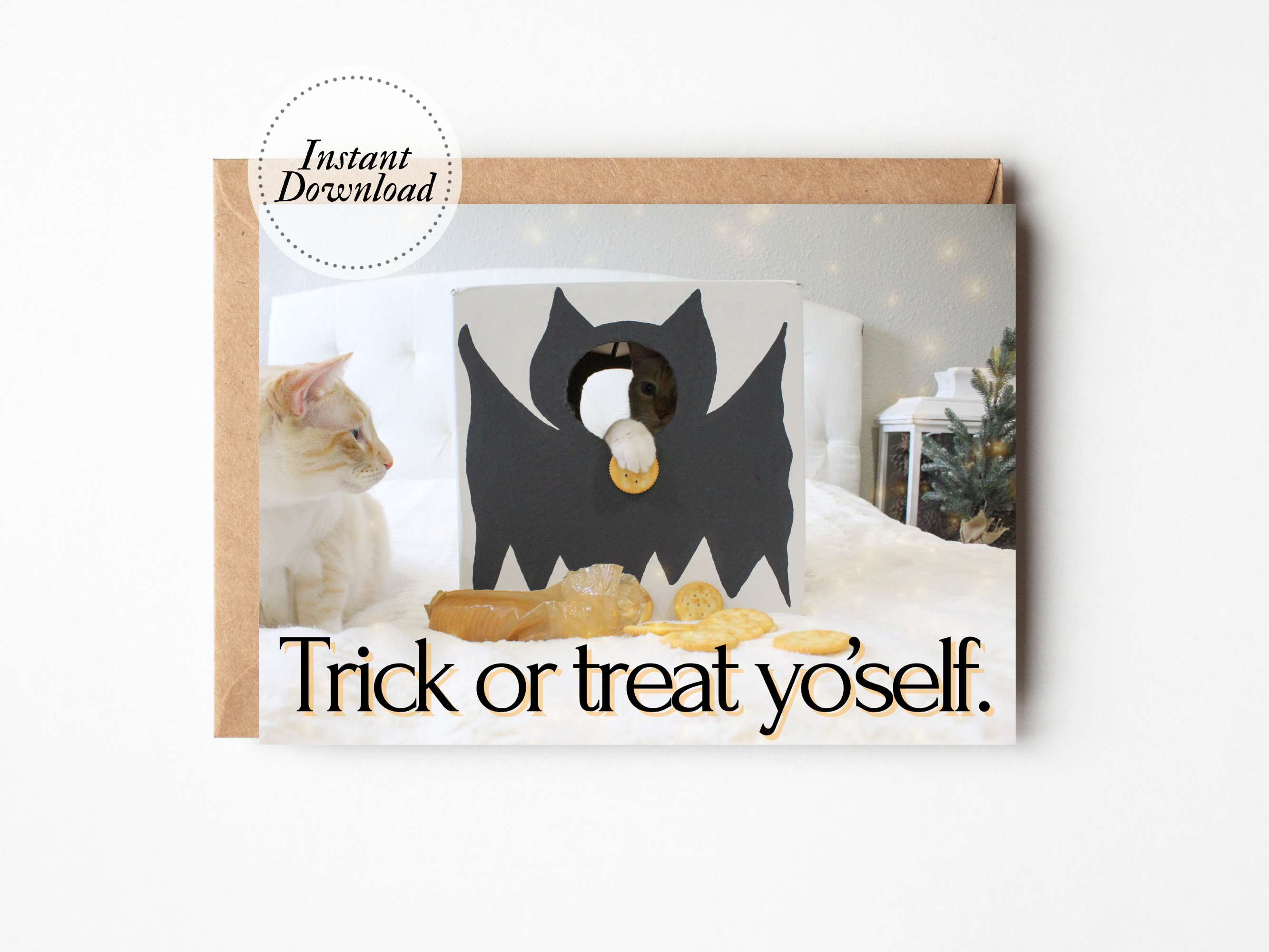 Printable Halloween Card, Trick or Treat Yo'self, Halloween Greetings ...