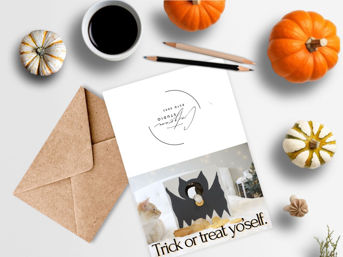 Printable Halloween Card, Trick or Treat Yo'self, Halloween Greetings ...