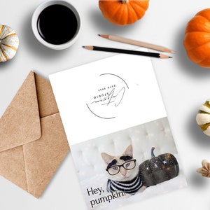 Printable Halloween Card, Hey Pumpkin, Halloween Card Greetings, Happy ...