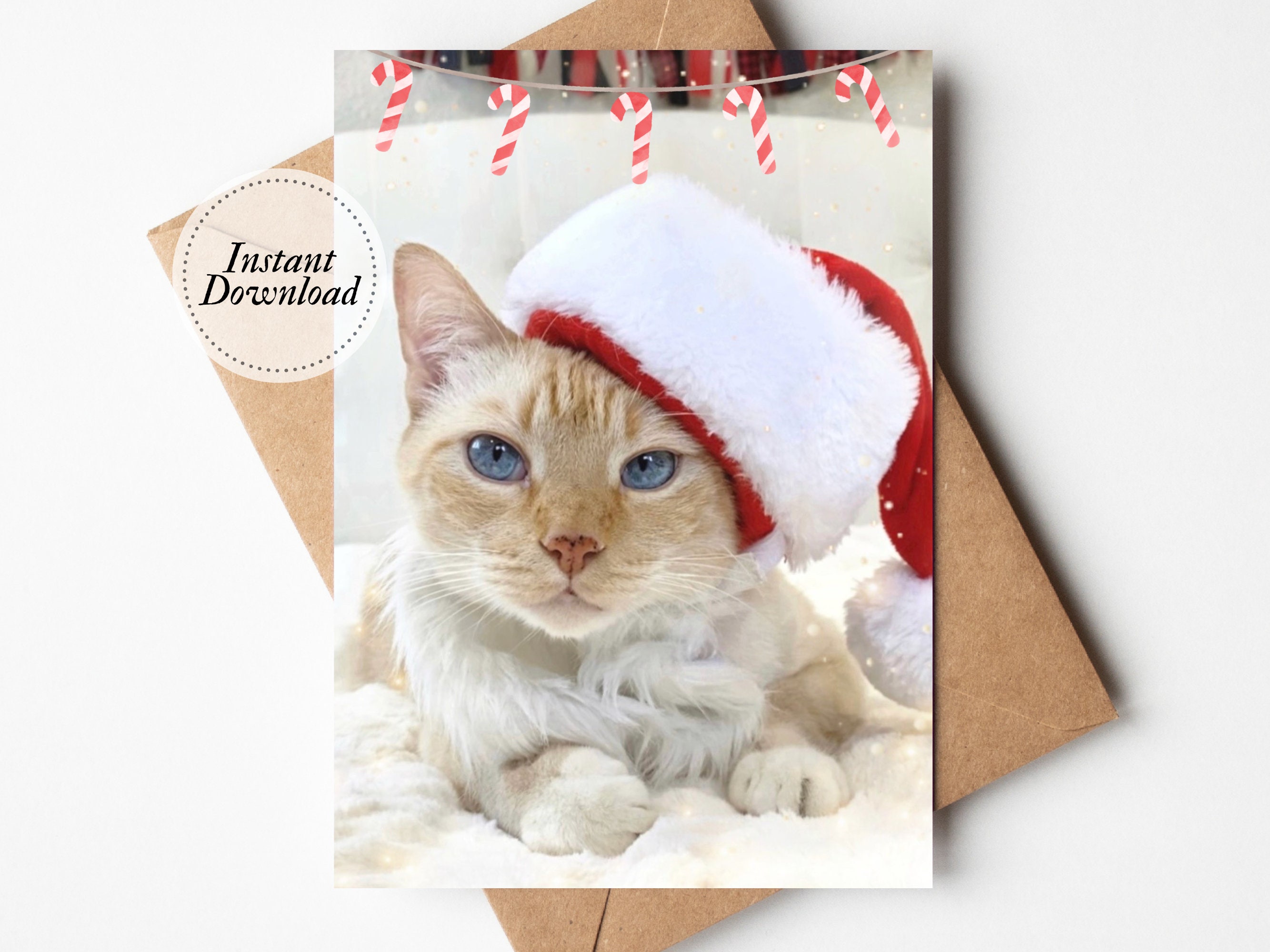 Printable Christmas Card, Happy Holidays Card, Digital Download, 5X7 ...