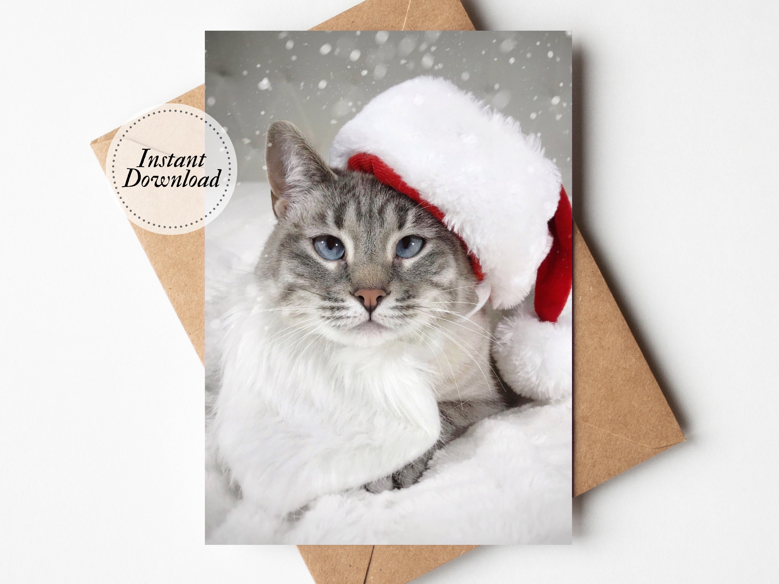 Printable Christmas Card, Happy Holidays Card, Digital Download, Print ...