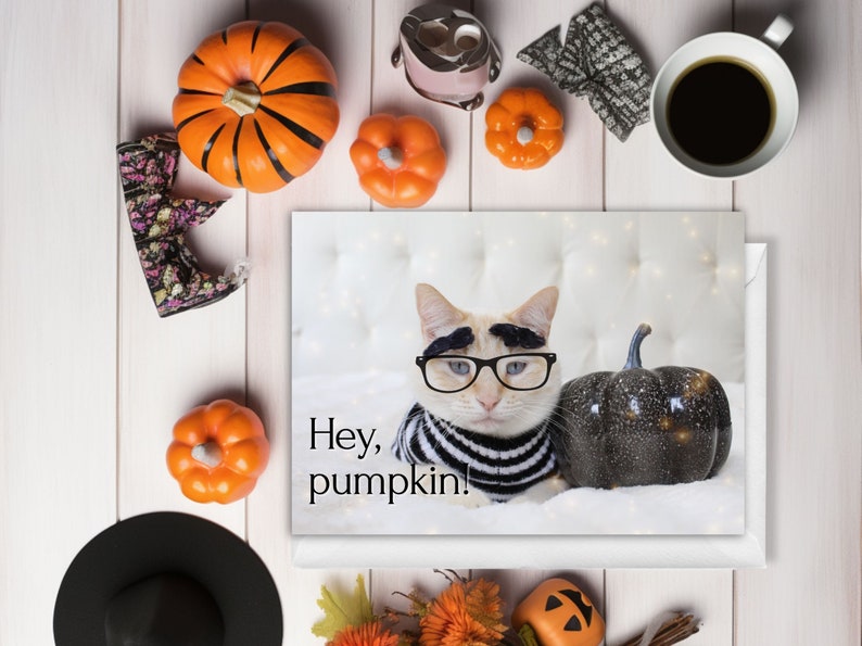 Printable Halloween Card, Hey Pumpkin, Halloween Card Greetings, Happy ...