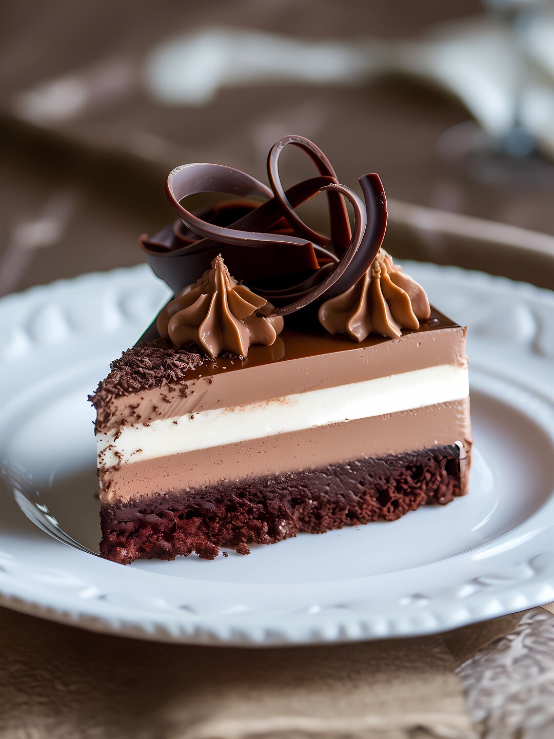 Chocolate Tuxedo Mousse Slice - Etsy