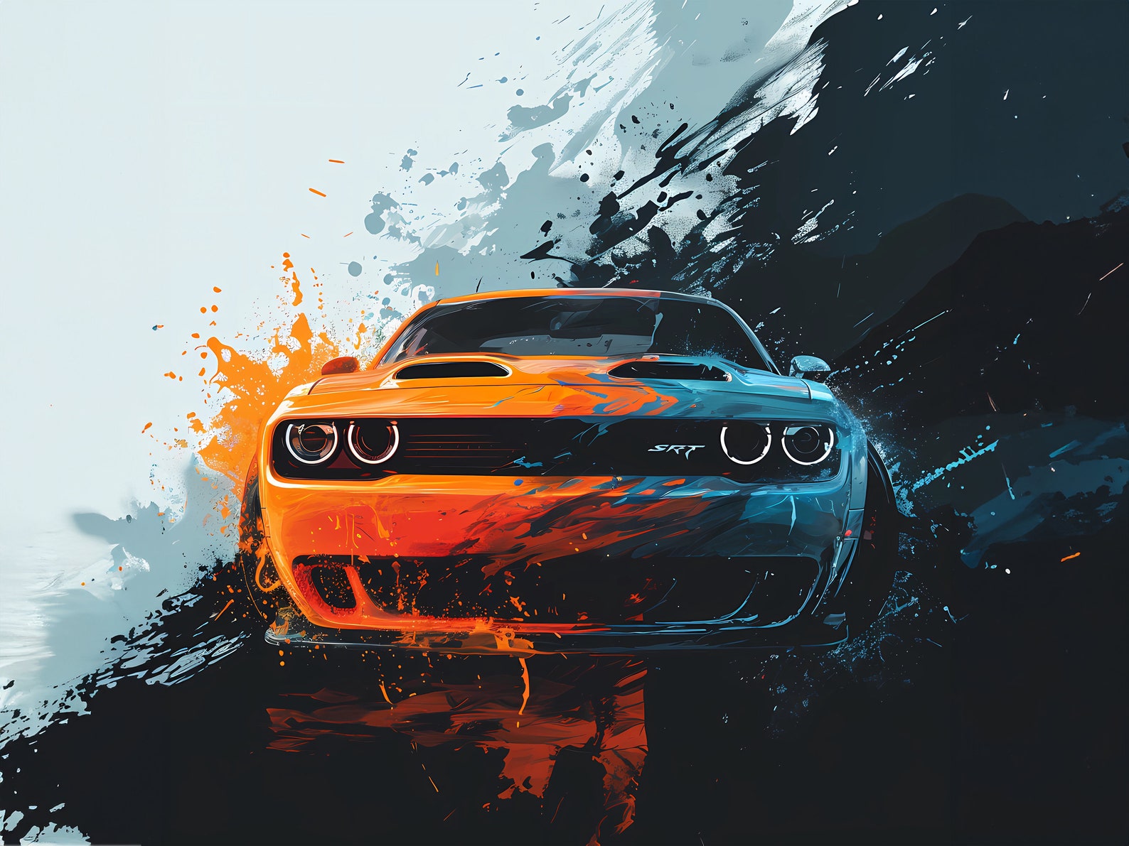 Dodge Challenger Abstract - Etsy
