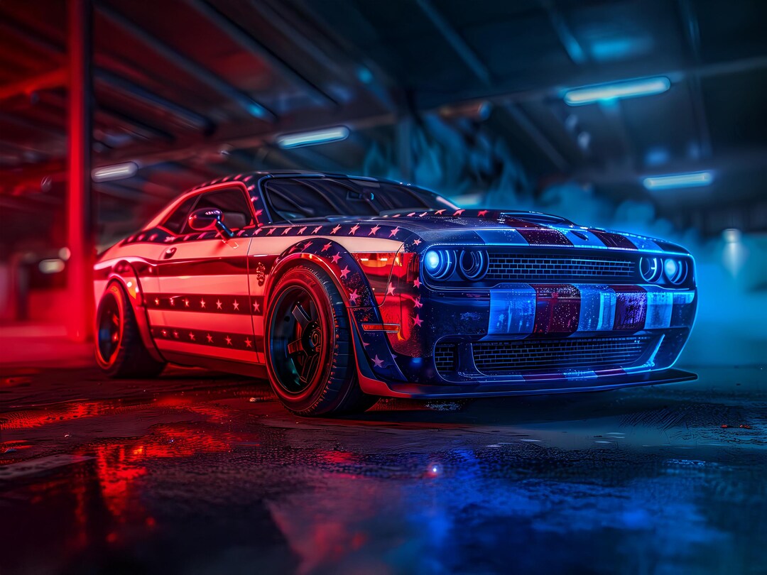 Dodge Challenger Flag Theme - Etsy