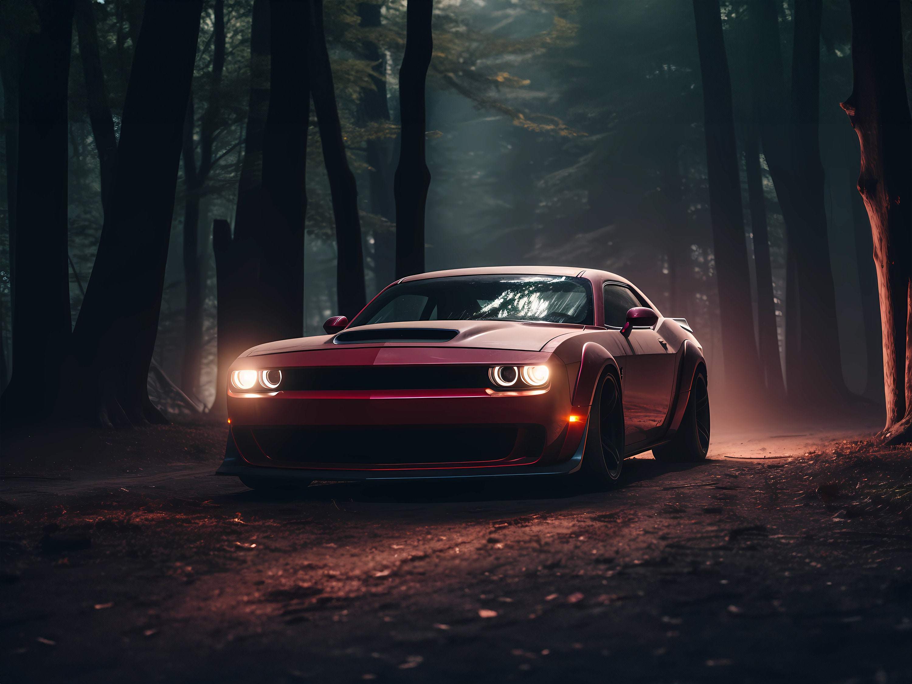 Red Dodge Challenger Demon - Etsy