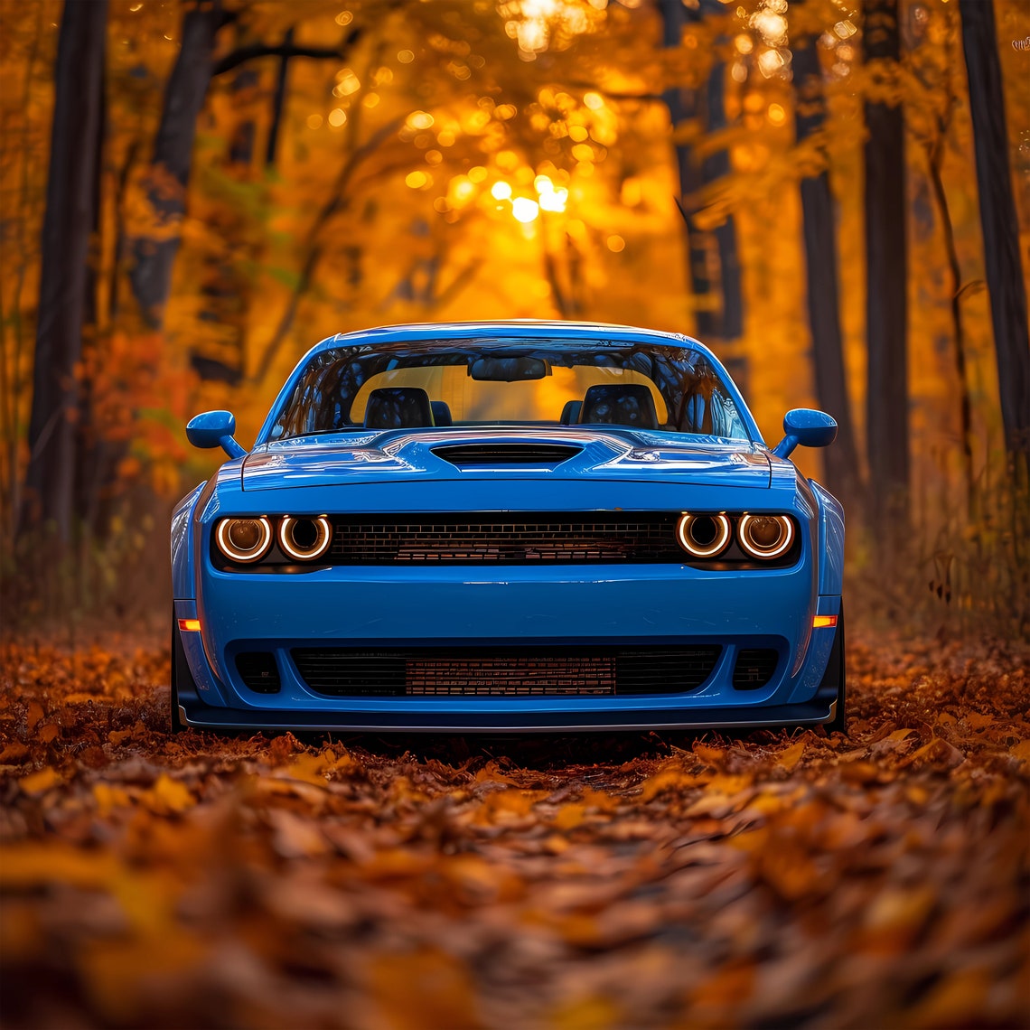 Blue Dodge Challenger Hellcat - Etsy