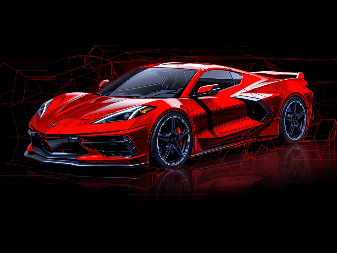 Red Chevy C8 Corvette - Etsy