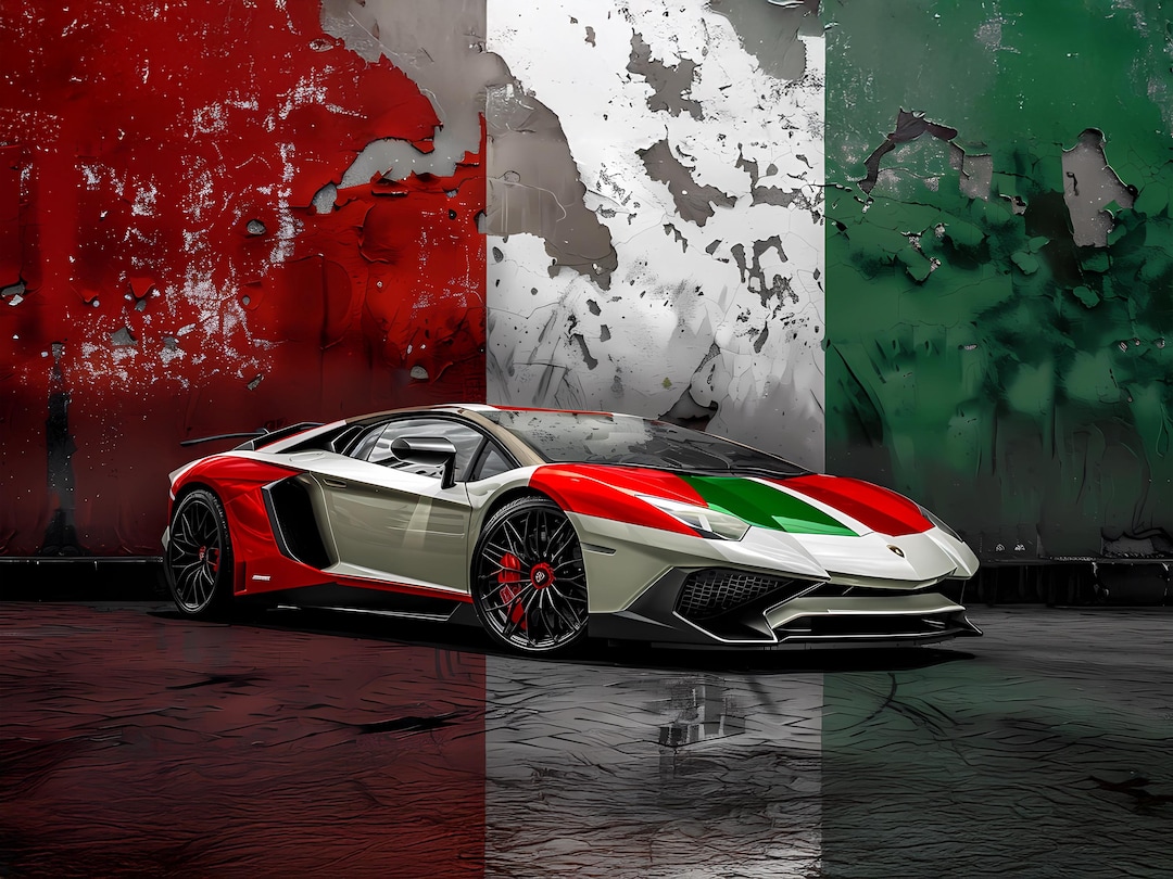 Italian Flag Theme Lamborghini - Etsy