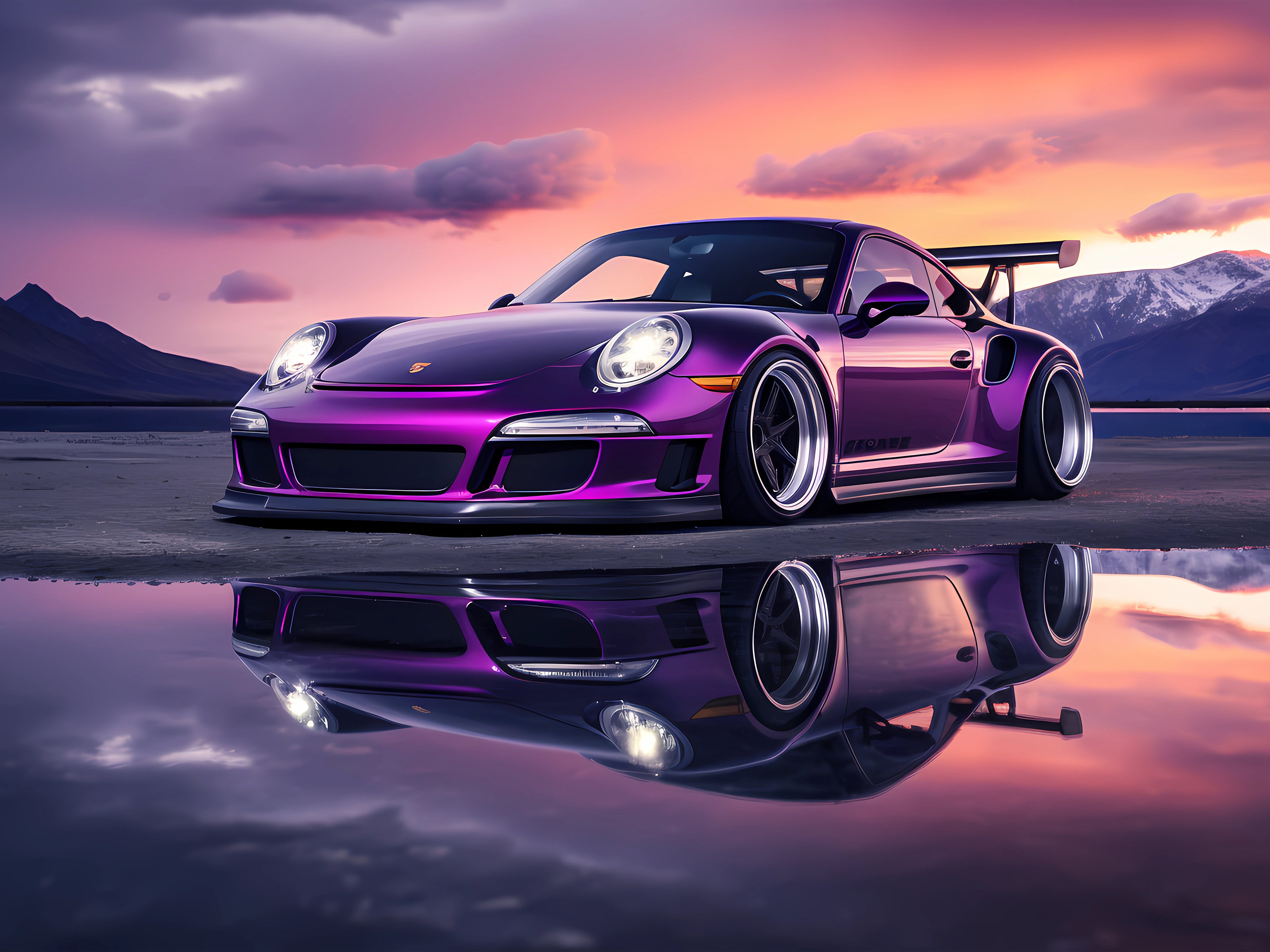 Purple Porsche 911 Turbo - Etsy