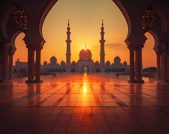 Sunset Mosque Islamic Art - Etsy
