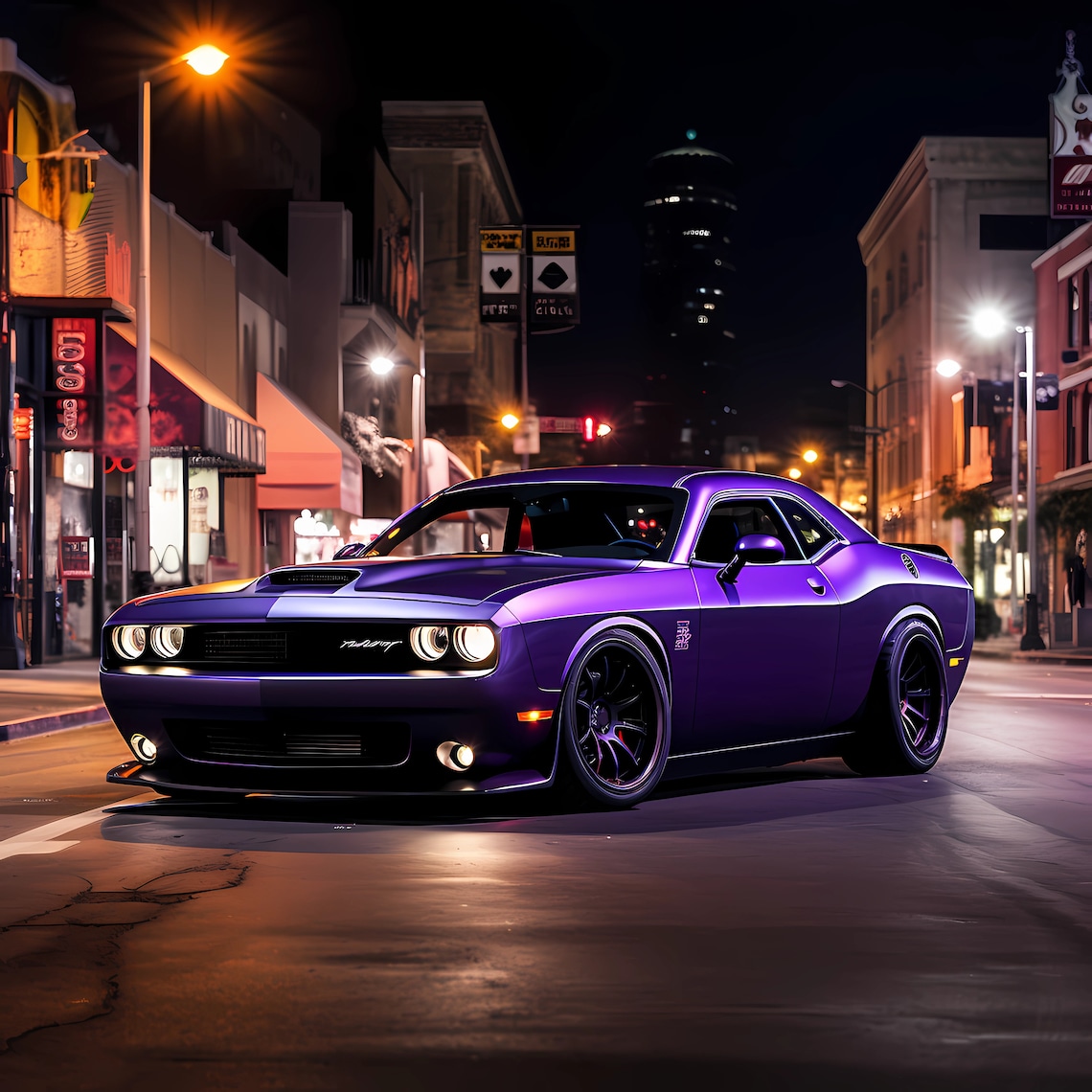 Purple Dodge Challenger Hellcat - Etsy