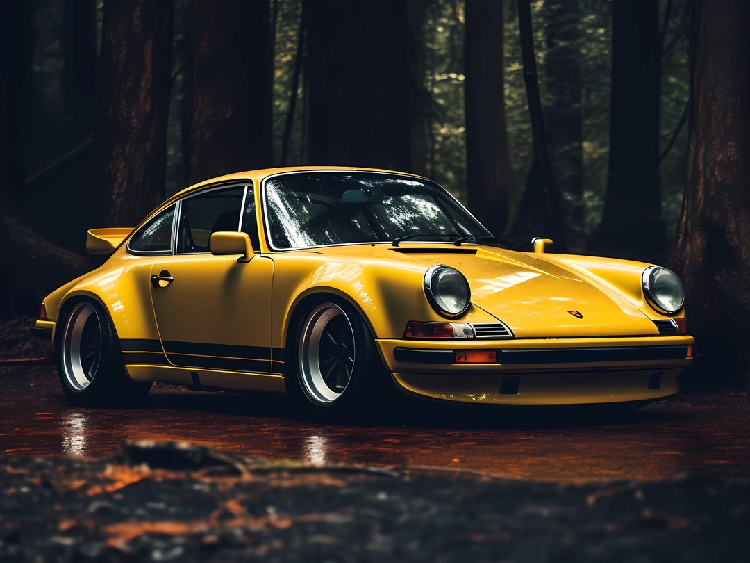 Classic Yellow Porsche 911 - Etsy