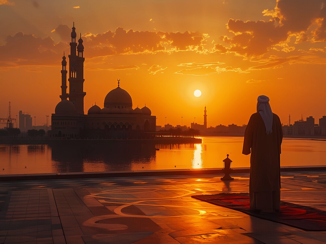 Sunset Mosque Islamic Art - Etsy