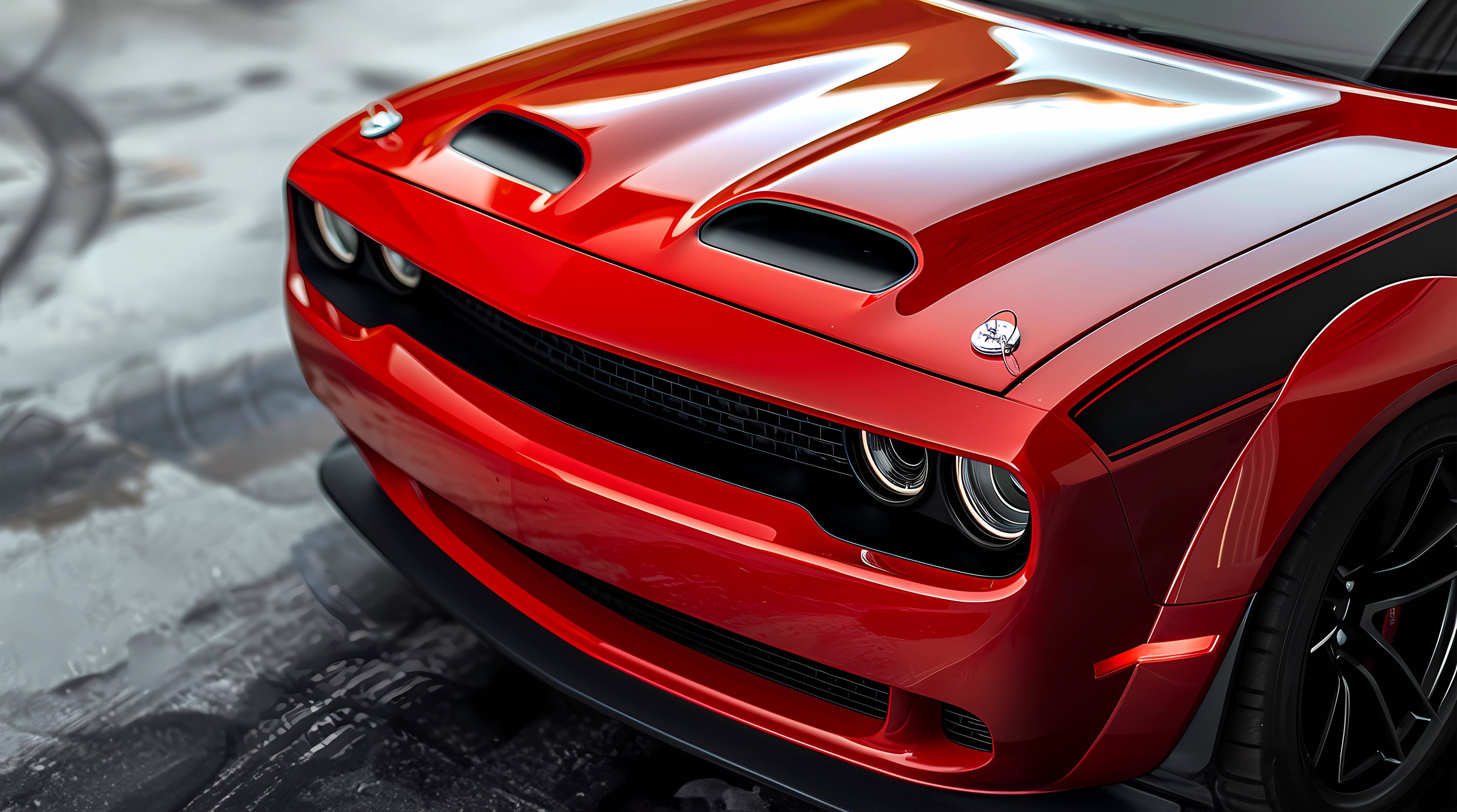 Red Dodge Challenger Hellcat - Etsy