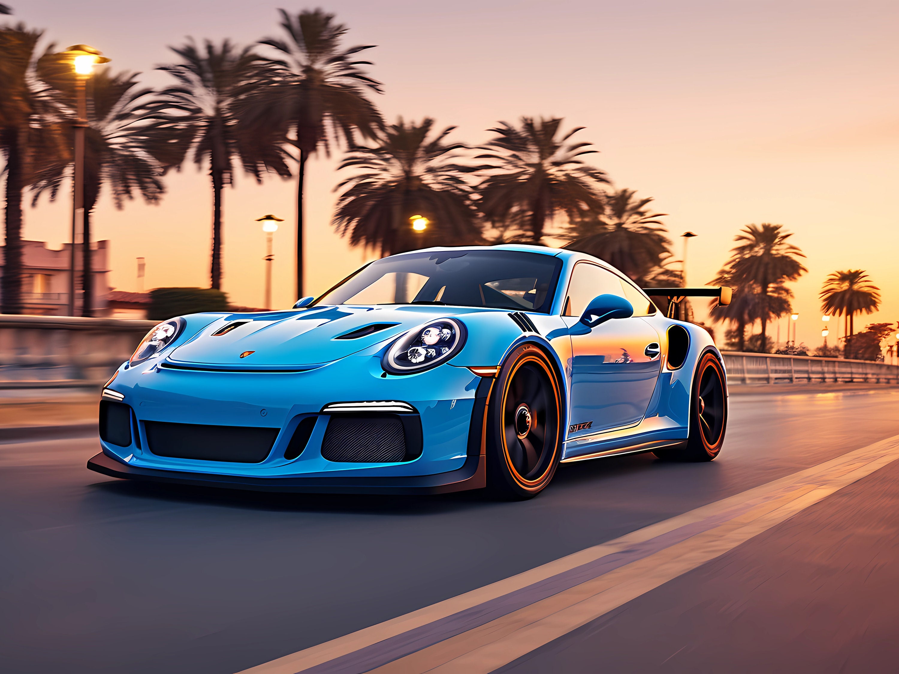 Miami Blue Porsche 911 - Etsy