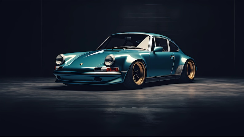 Classic Blue Porsche 911 - Etsy