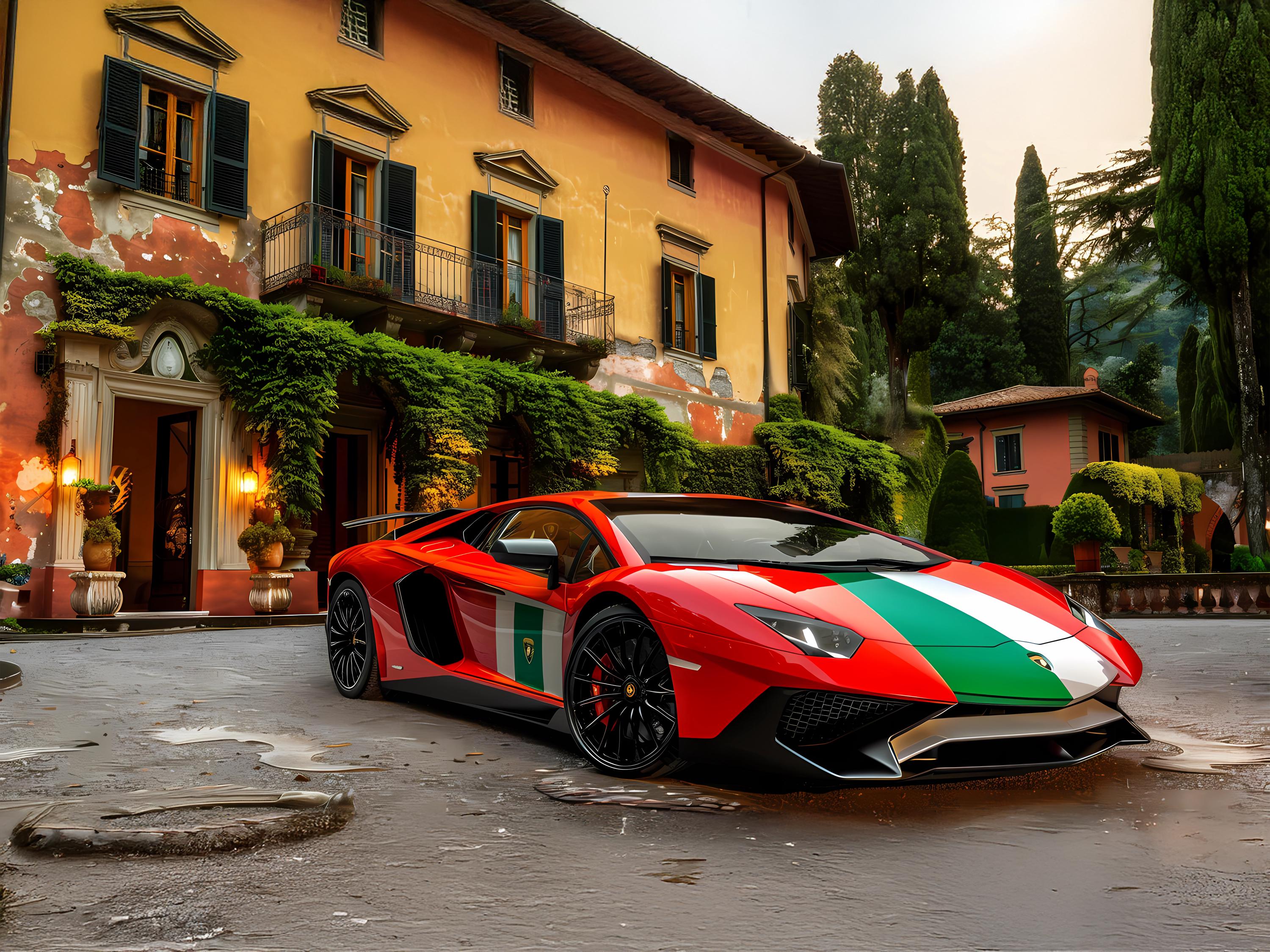 Italian Flag Theme Lamborghini - Etsy