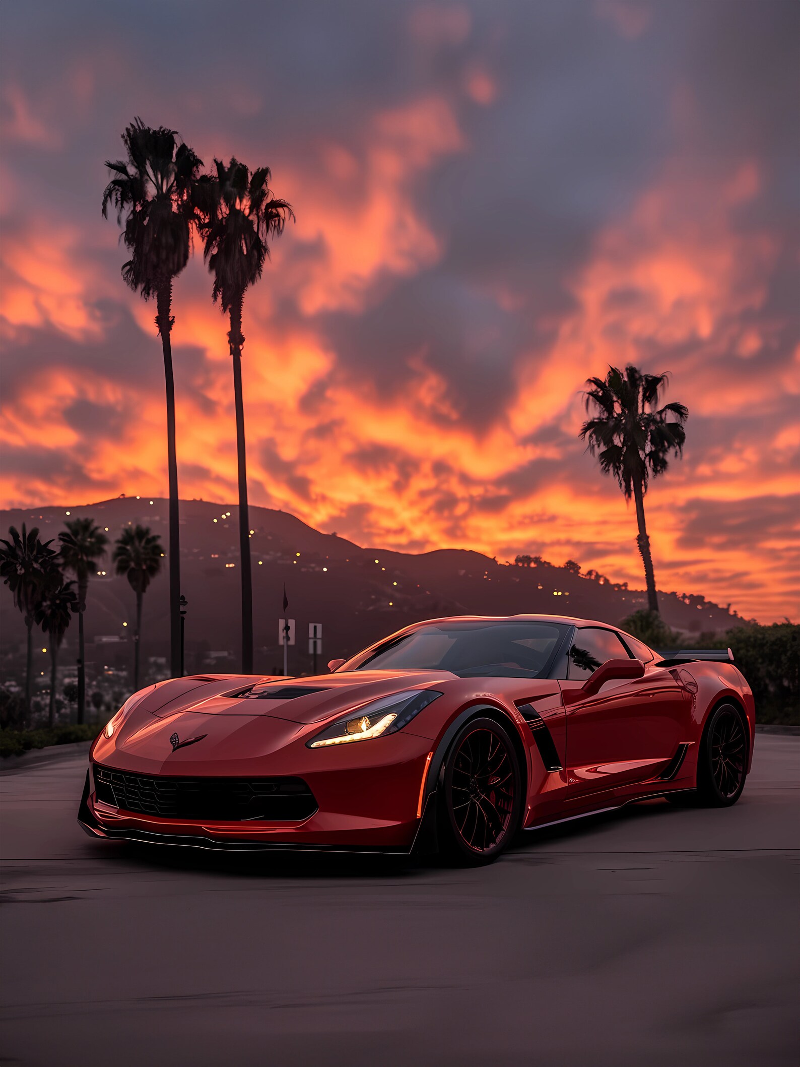 Sunset Corvette C7 Z06 - Etsy