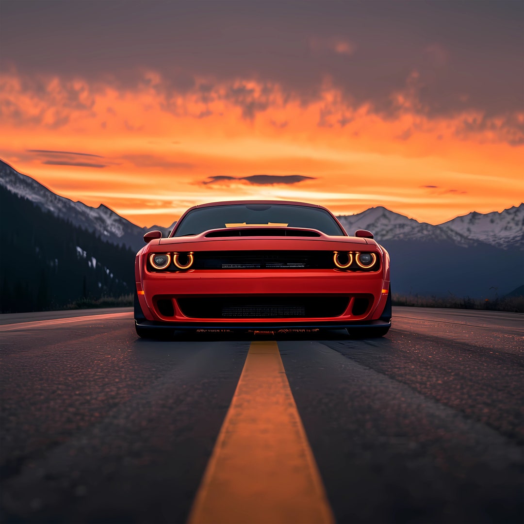 Red Dodge Challenger Demon - Etsy
