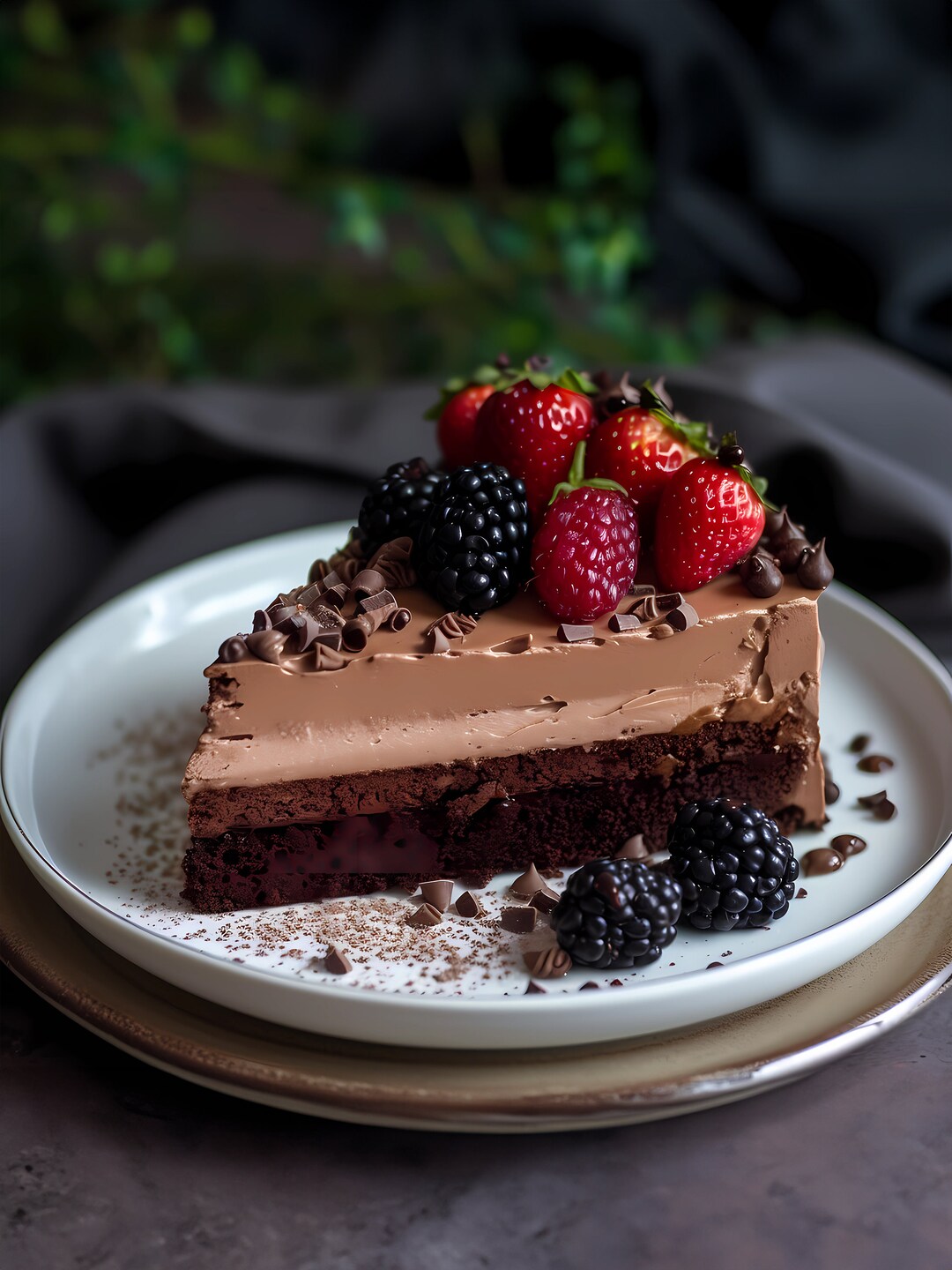 Chocolate Mousse Cake Slice - Etsy