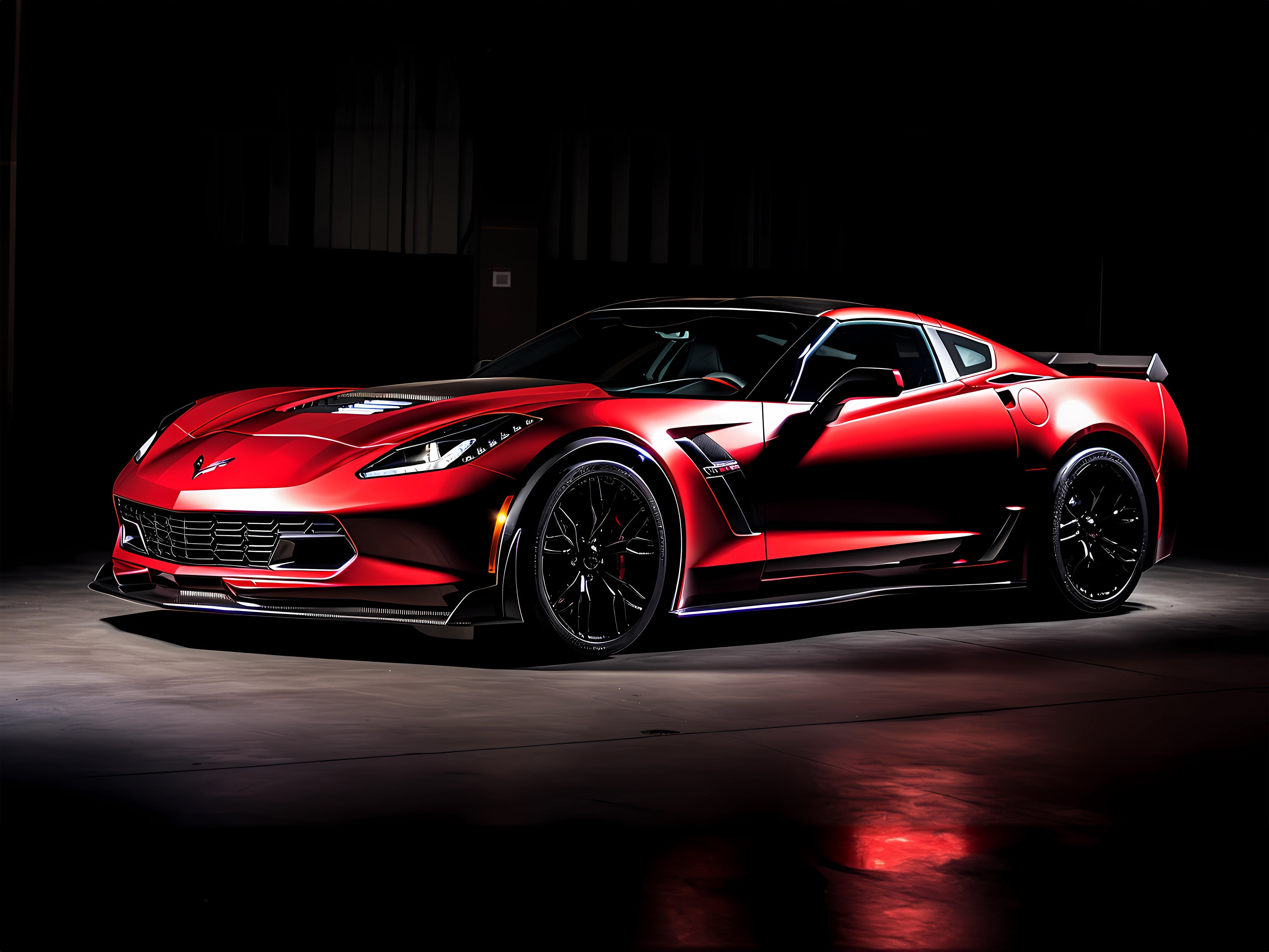 Red C7 Corvette Z06 - Etsy