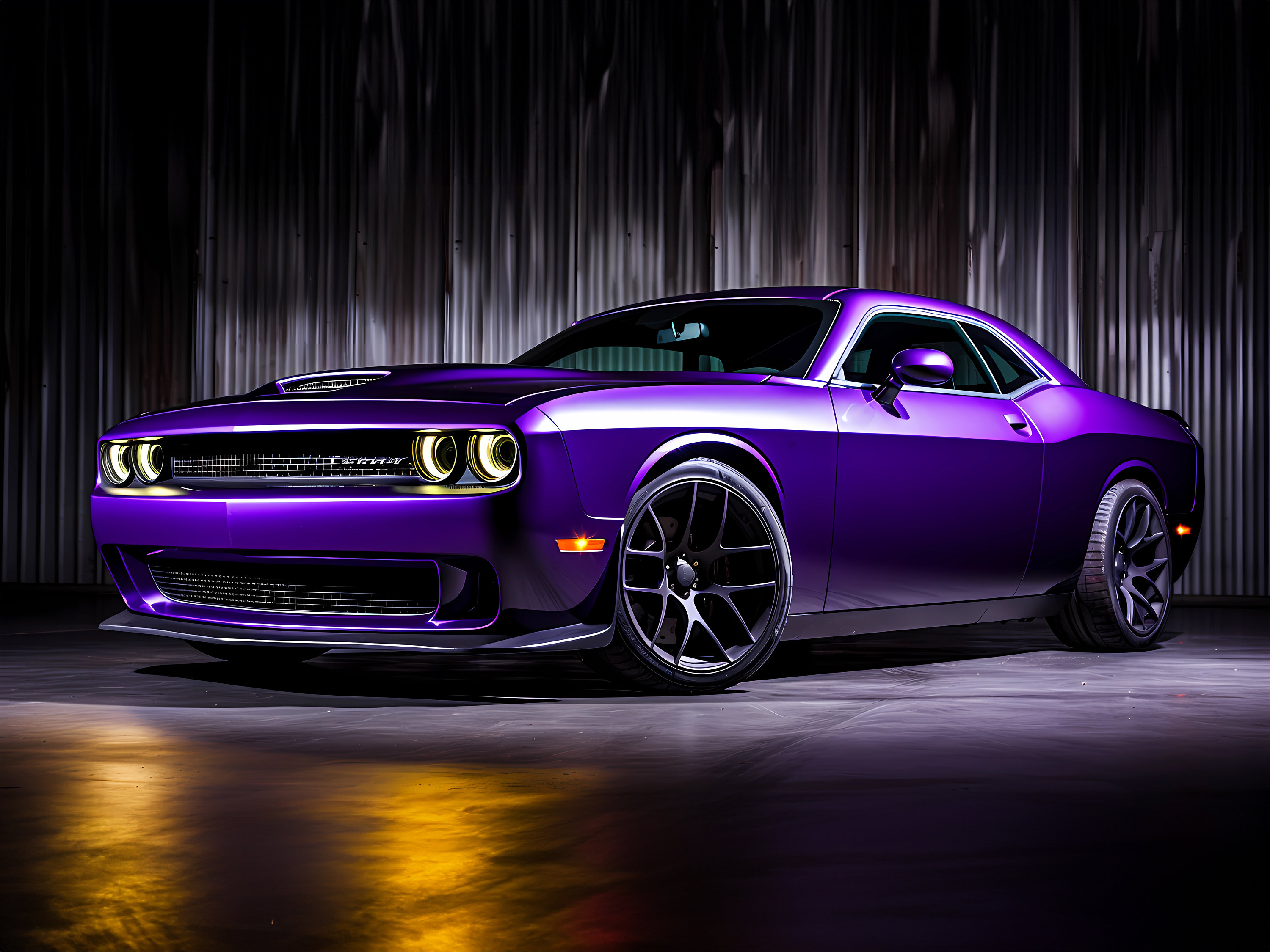 Dodge Challenger Purple - Etsy
