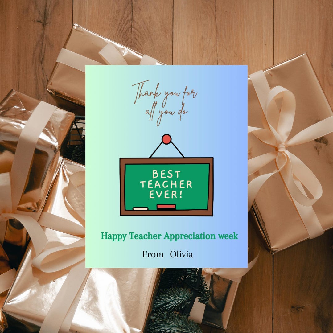 Teacher Appreciation Tags Editable Printable Instant Thank You Card ...