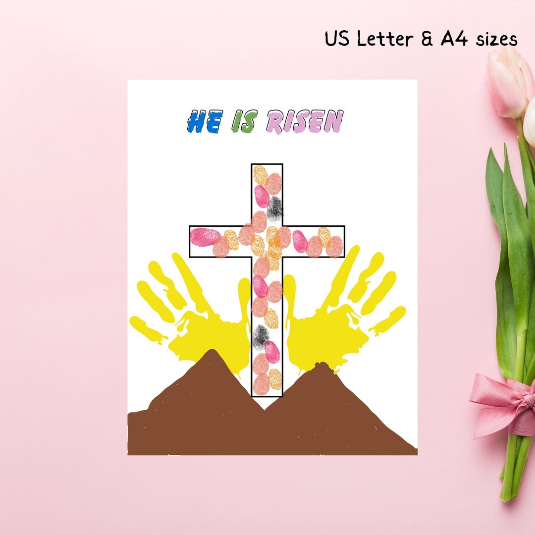He is Risen Easter Cross Craft DIY Keepsake Kids Sunday School Bible ...