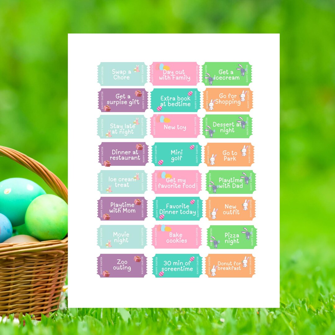 Easter Egg Token Printable Easter Egg Hunt Ideas Personalized Easter ...