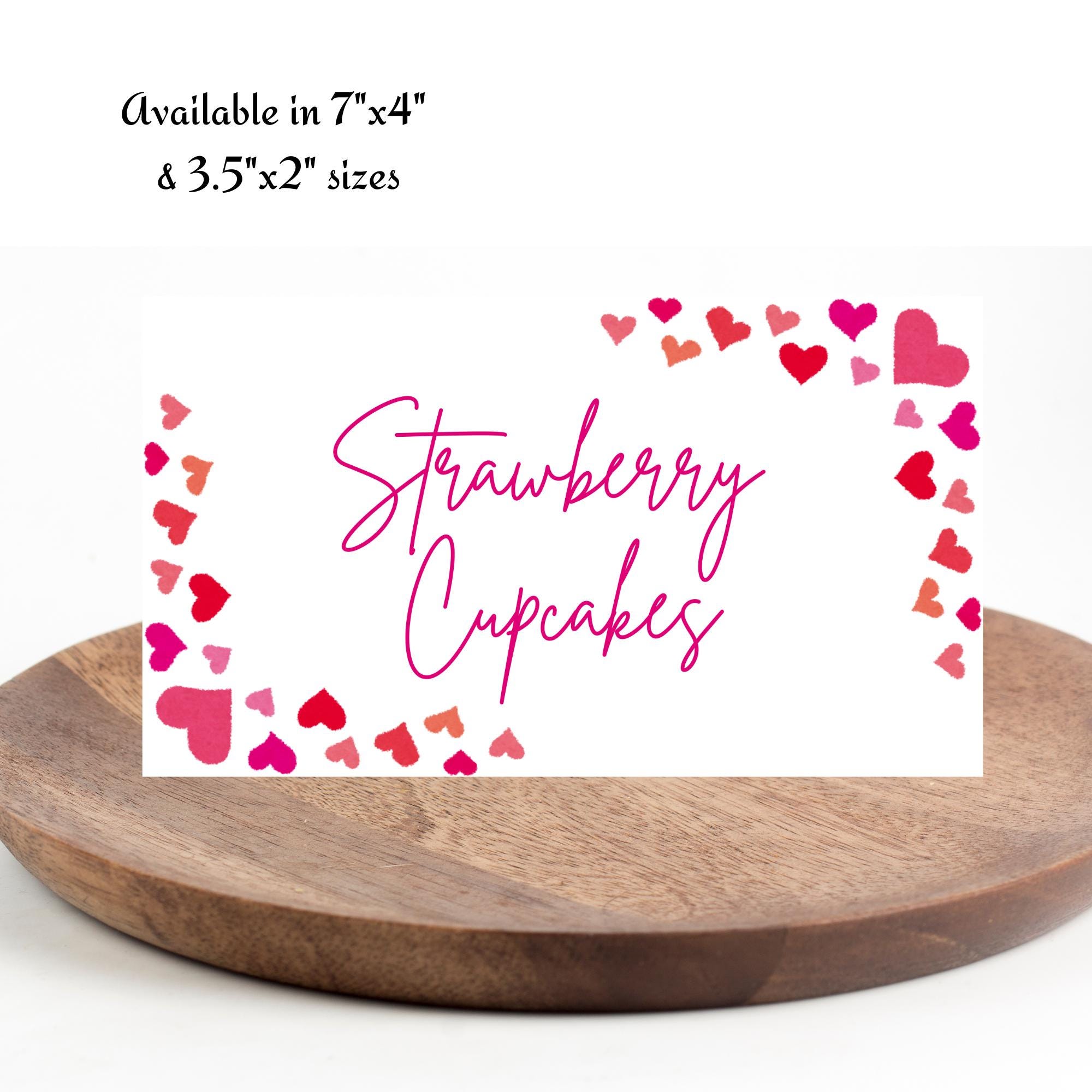Editable Galentine's Party Food Label Cards Buffet Cards Valentines ...