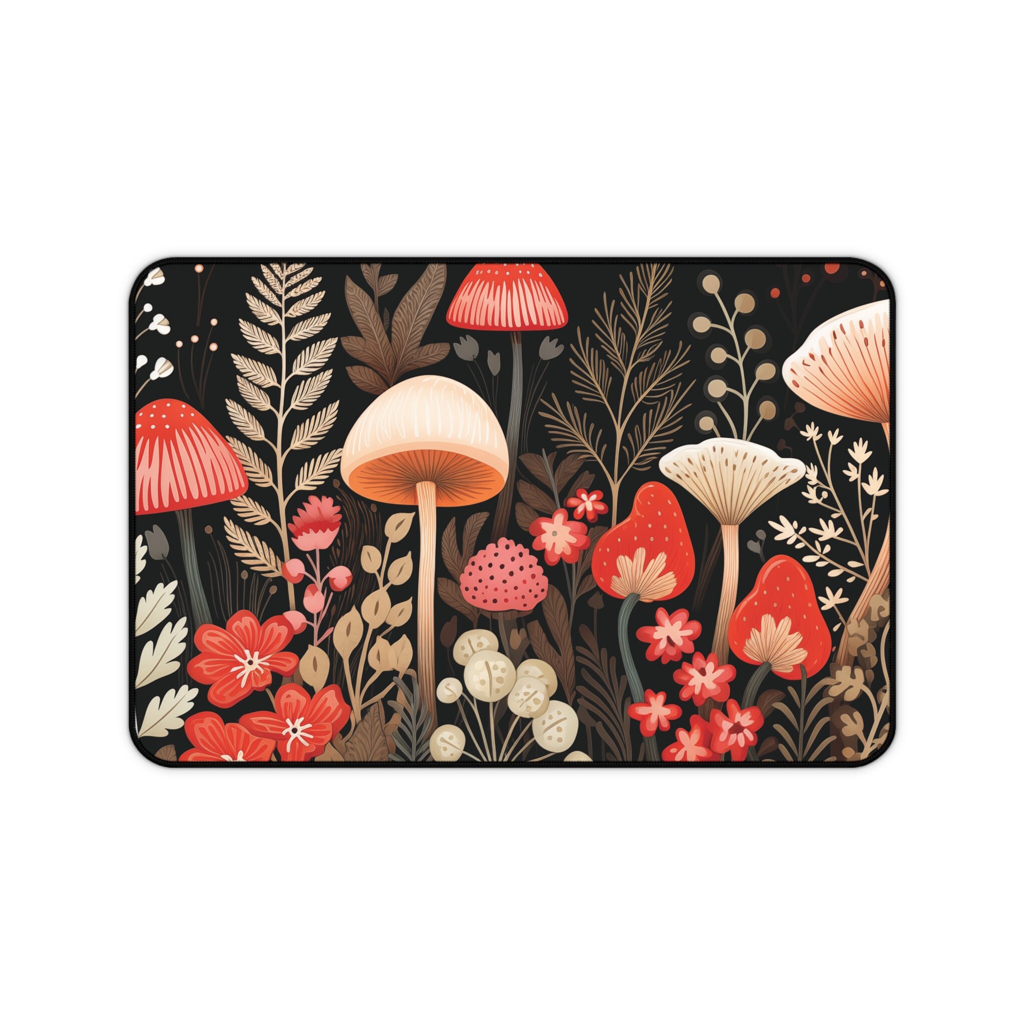 Stylized Mushroom Desk Mat, Cottagecore Deskmat, Gamer Desk Mat ...