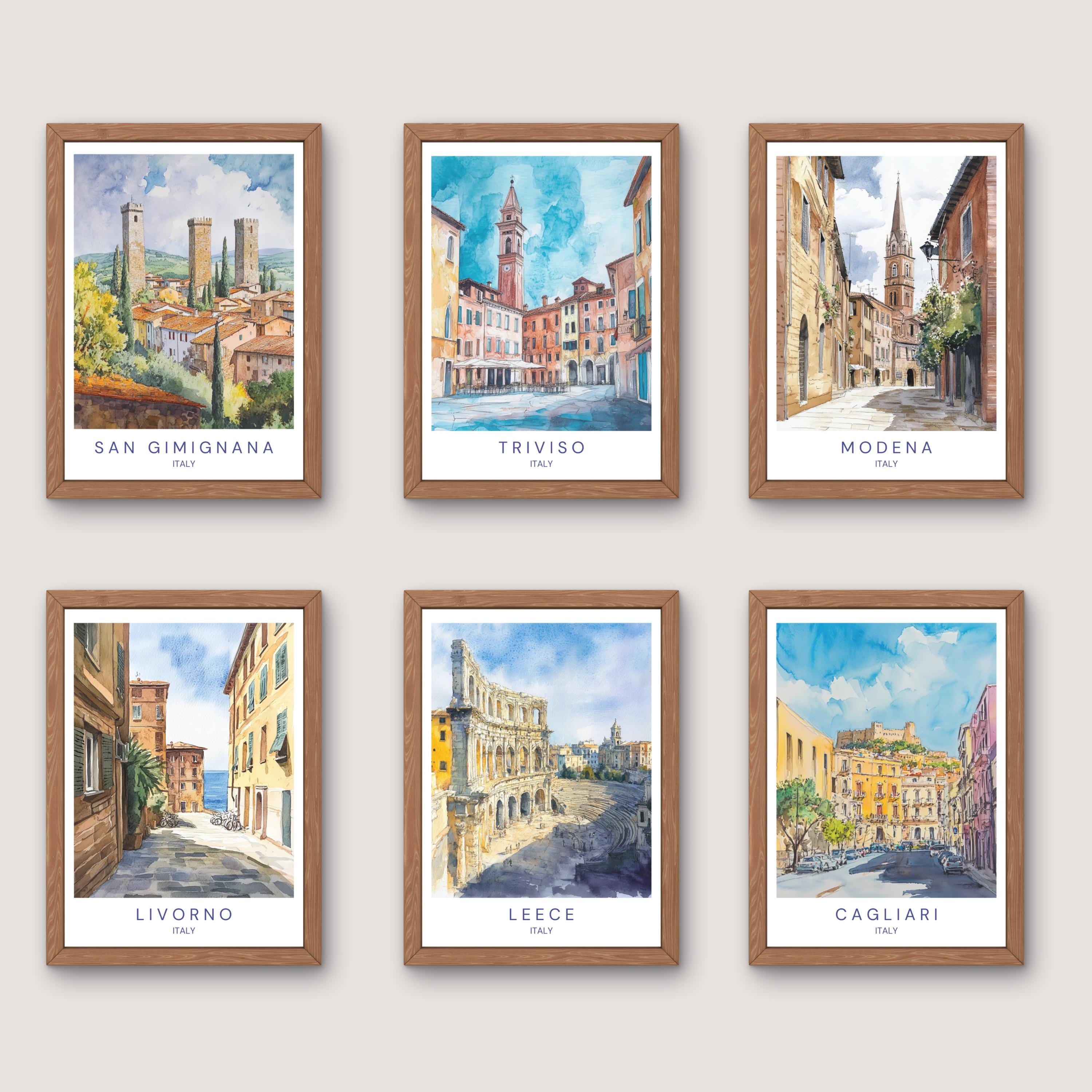 Italy Travel Poster Bundle - Amalfi Coast, Rome & Lake Como Wall Art ...