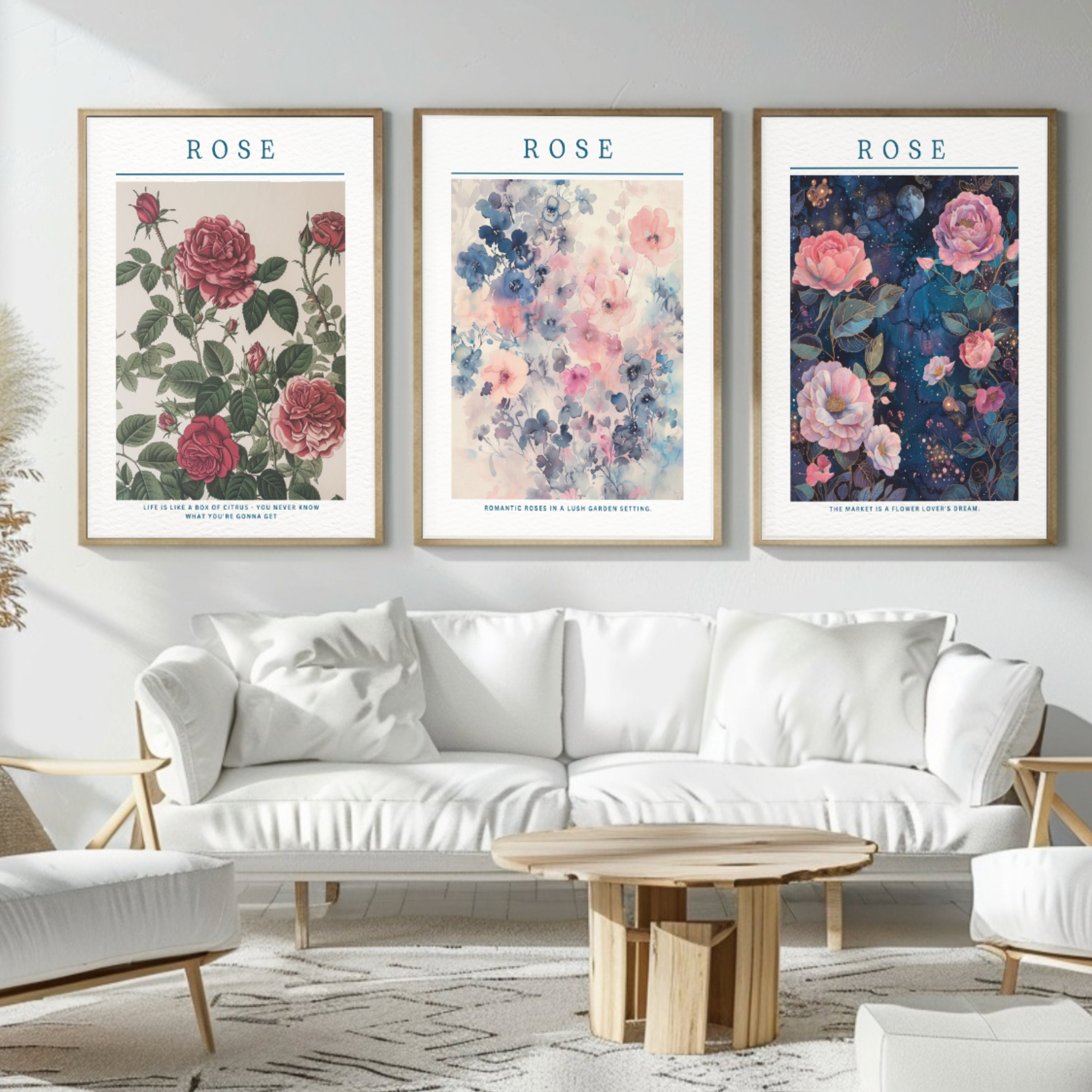 Flower Market Print Set Gallery Wall Set Trendy Flower Posters ...