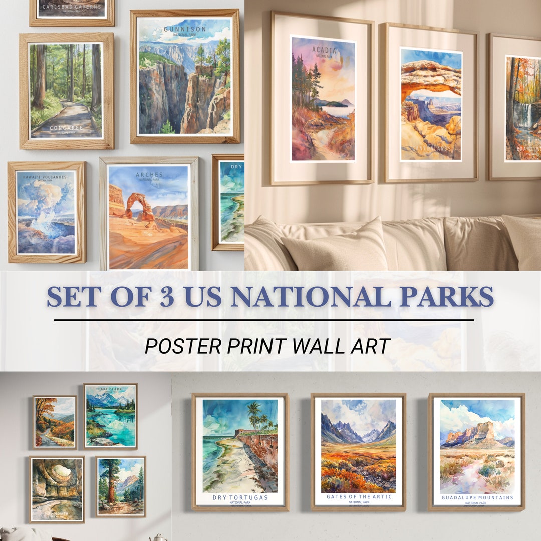 US National Park Prints Travel Poster Prints National Park Wall Decor ...