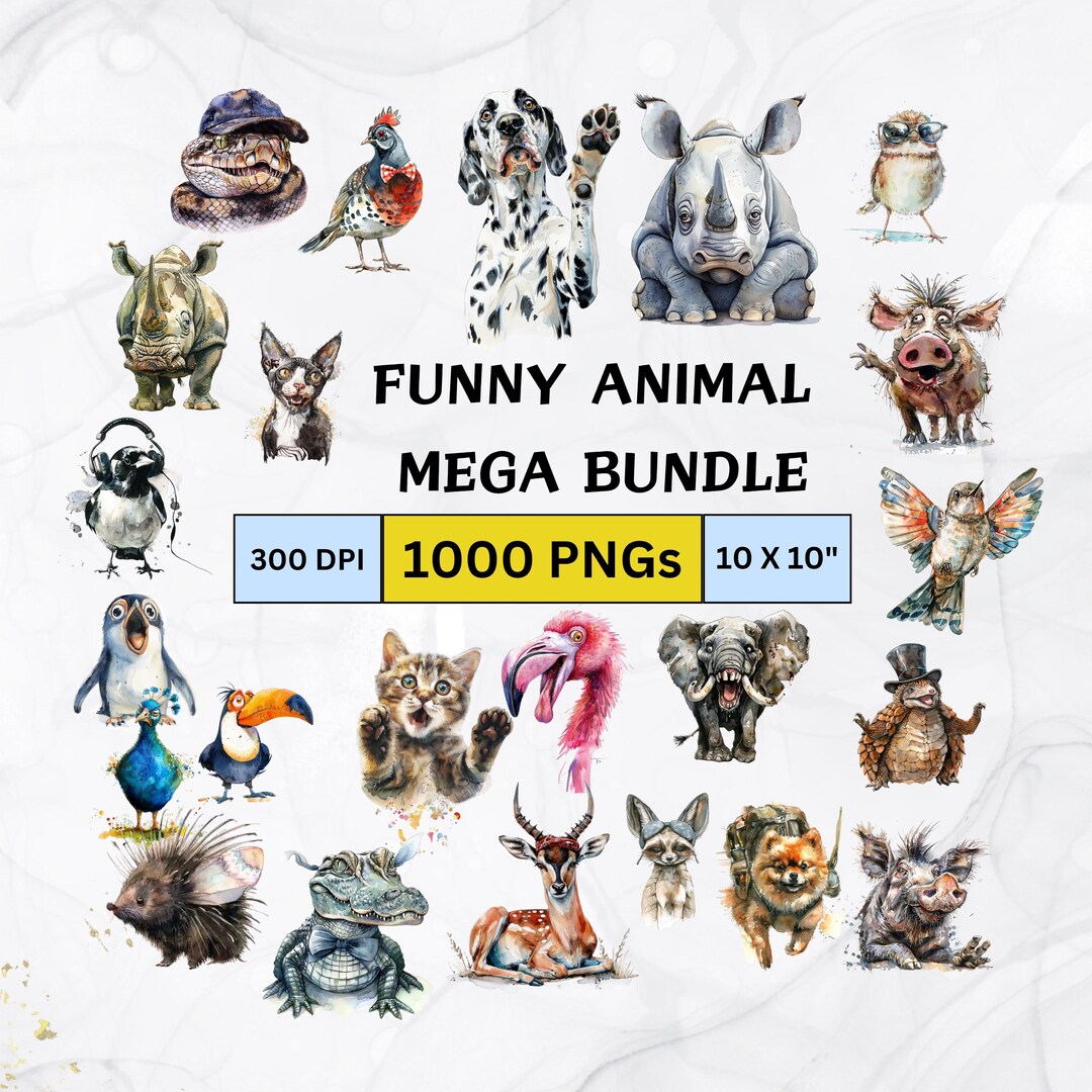 Funny Animals Mega Bundle PNG Pet Clipart Funny Cat and Dog Cute Cat ...