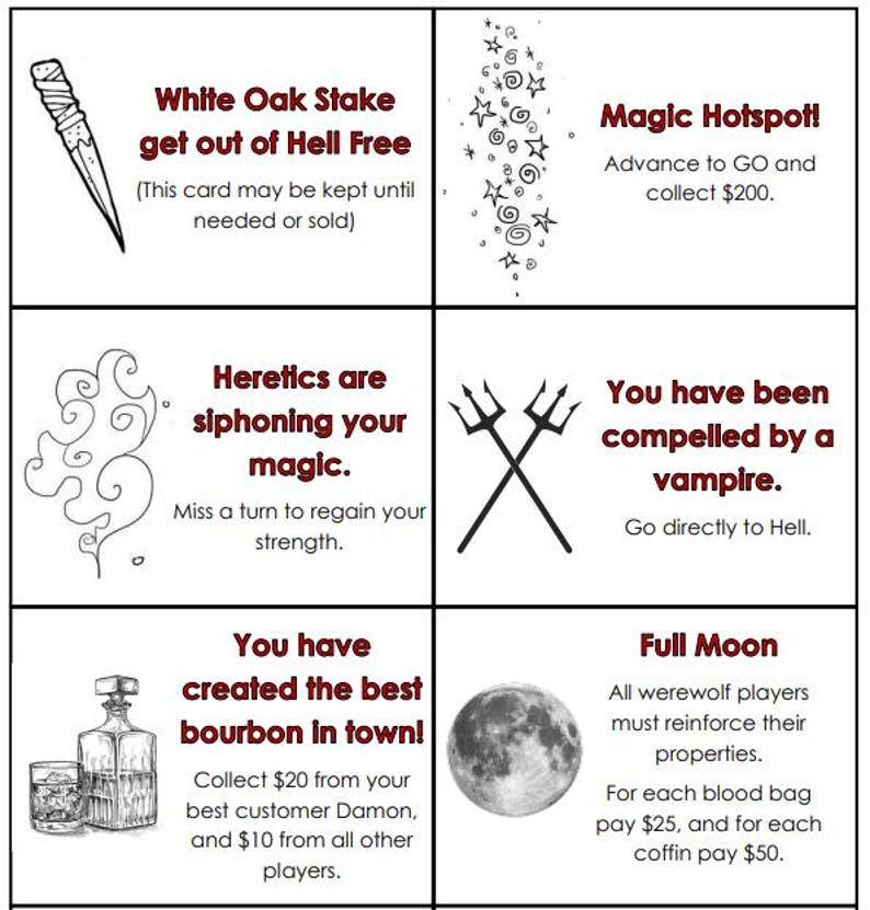 Vampire Monopoly Board Game | Digital Print | Perfect for Games Night ...