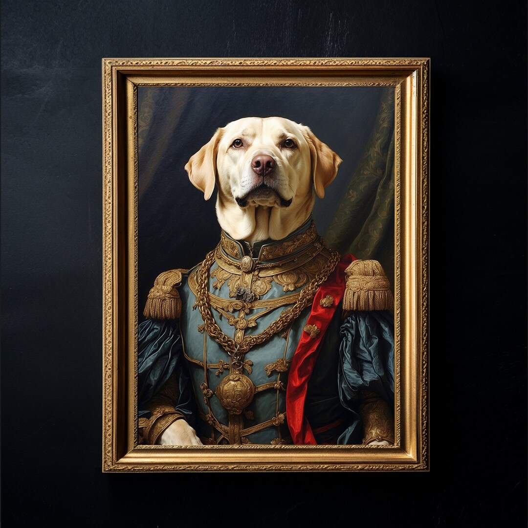General Labrador | Renaissance Painting. Home Decor Gift. Pet Painting ...