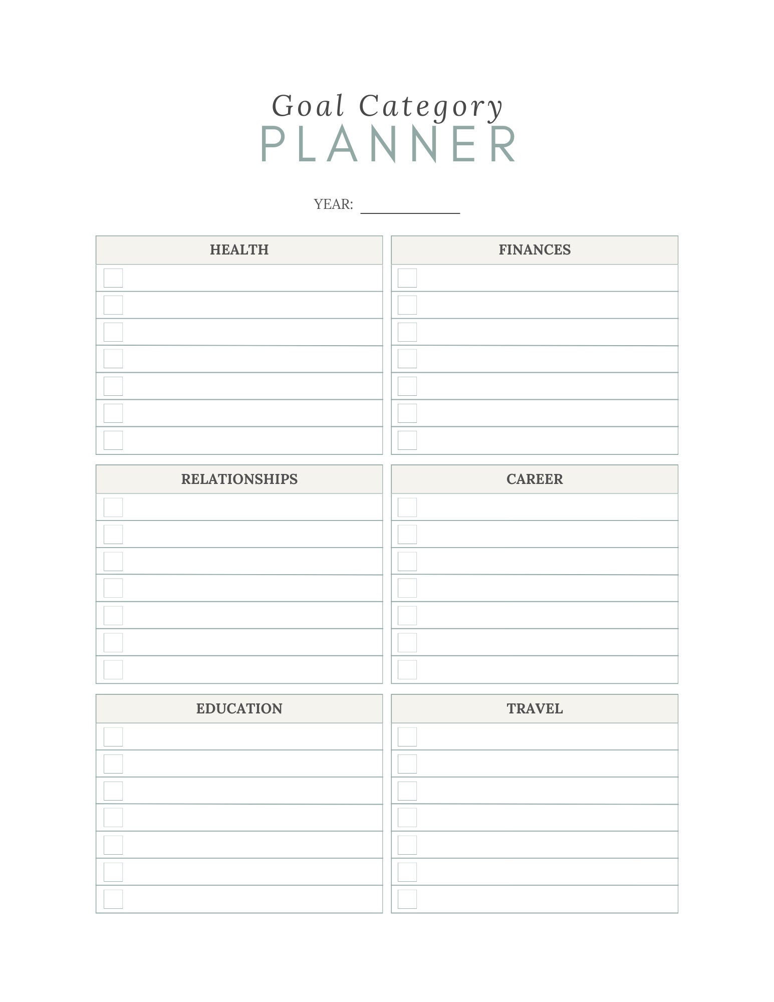10 Page Printable Personal Success Planner - Etsy