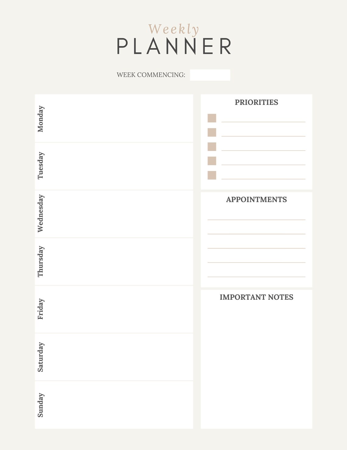 10 Page Printable Personal Success Planner - Etsy