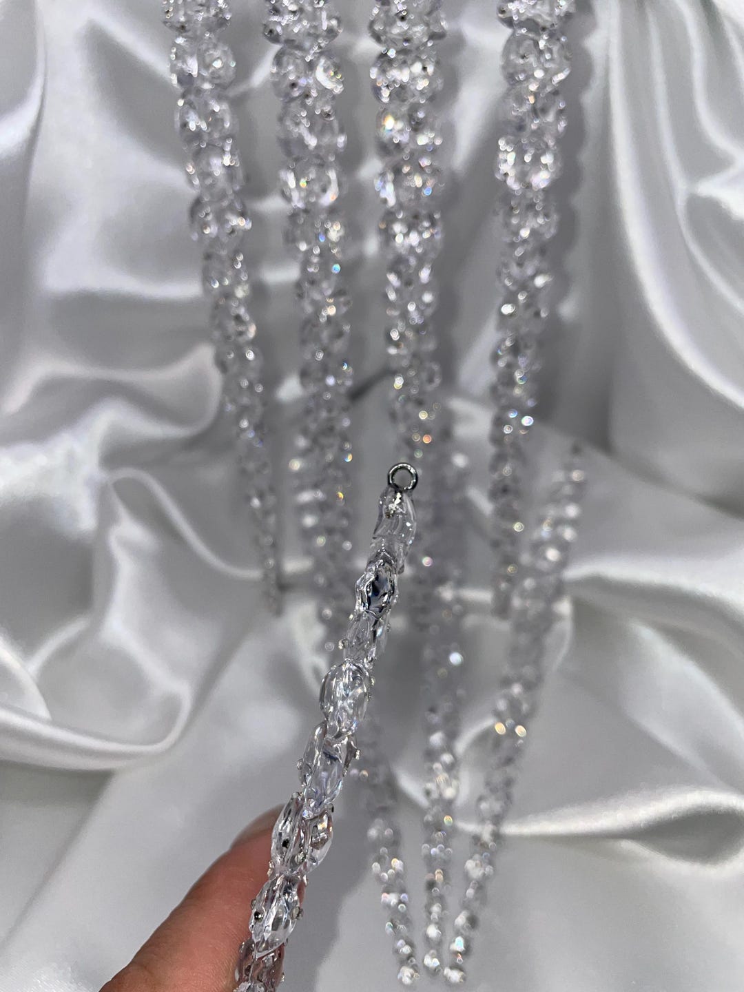 Diamond Scattered Clear Ice Sickle Ornament Christmas Tree Decor - Etsy