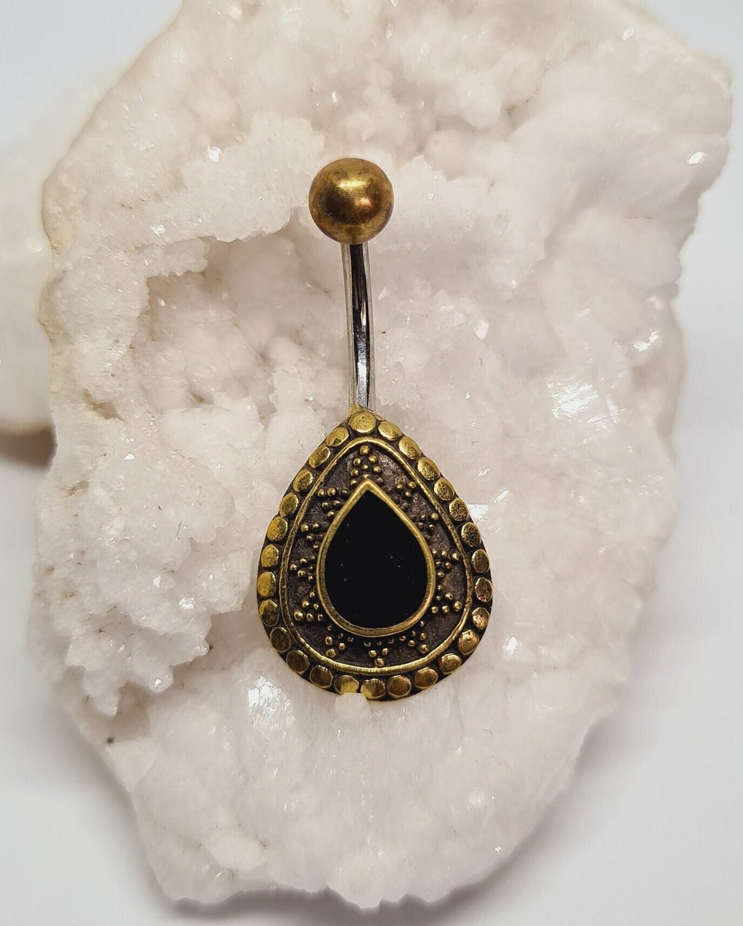 Meret Teardrop Gold Navel Piercing Surgical Steel 316 L Belly - Etsy